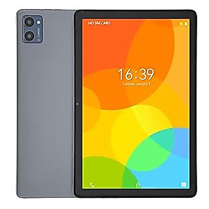 Naroote 10.1 Inch Tablet, GPS Sensor 8GB RAM 128GB ROM Dual Cameras Tablet 2.4G 5G WiFi Octa Core for Entertainment (Grey)