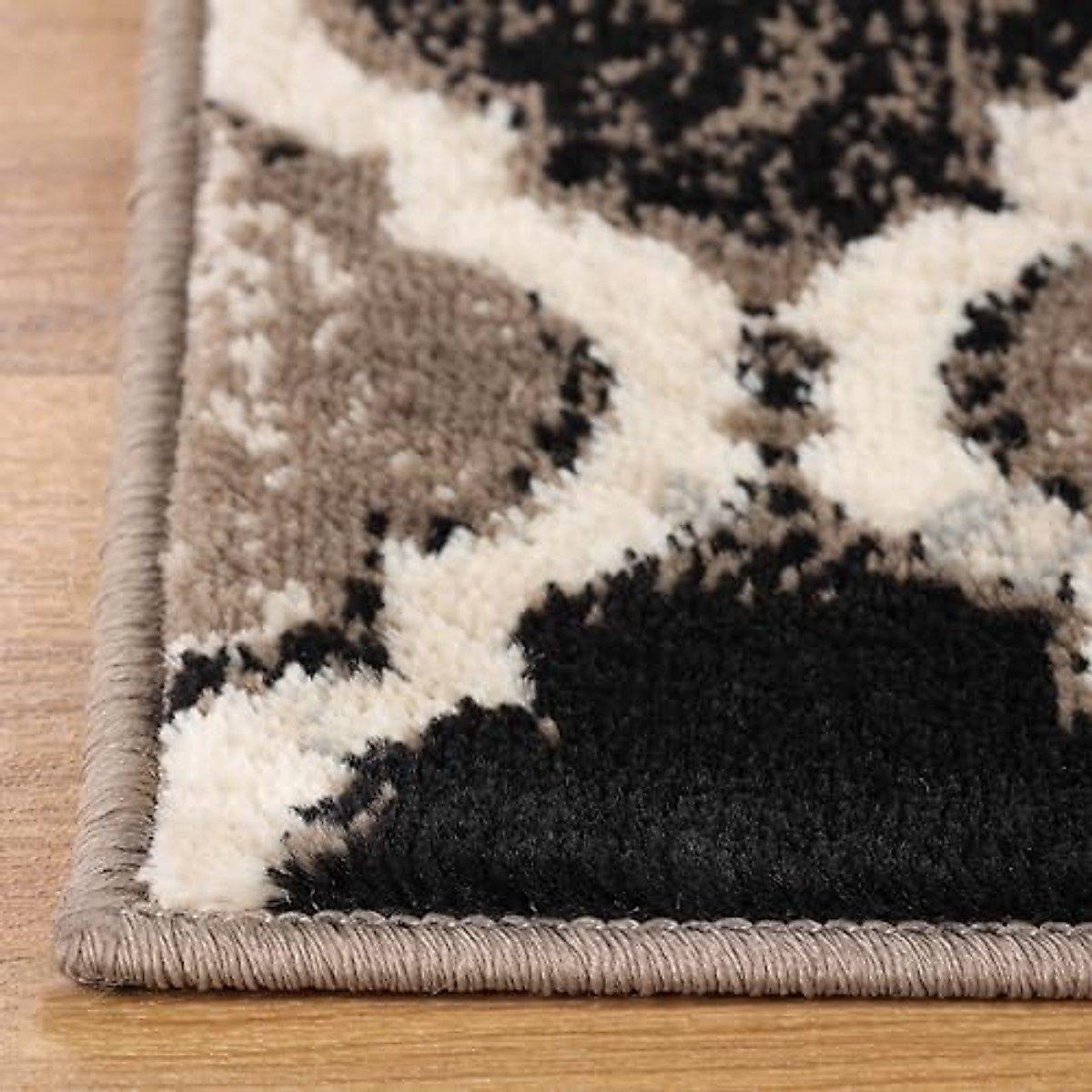 Superior Indoor Large Area Rug, Jute Backed, Perfect for Living/Dining Room, Bedroom, Office, Kitchen, Entryway, Modern Geometric Trellis Floor Decor, Viking Collection, 9' x 12', Ivory