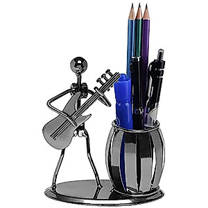LepoHome Guitar Pen Holder Creative Desktop Accessories Multipurpose Metal Desk Pencil Holder For Gifts, Kids, Students, and Office Stationary