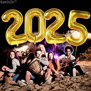 KatchOn, New Year 2025 Balloons Gold - Huge, 42 Inch | 2025 Gold Balloons for Happy New Years Decorations 2025 | New Year Balloons for New Years Eve Party Supplies 2025 | Graduation Decorations 2025