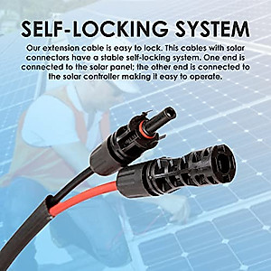 Solar Extension Cable With Male and Female Connectors - 30Ft 10AWG(6mm²), Solar Panel Wire Adapter for Home, Twin Wire Solar Panel Extension Cable, RV Solar Panels, and shop