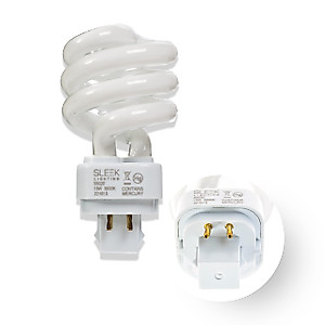 SLEEKLIGHTING 13 Watt T3 Spiral CFL 4 Pin G24Q-1 Base Light Bulb 3500K 800lm - Compact Fluorescent -Neutral White Light 4pack