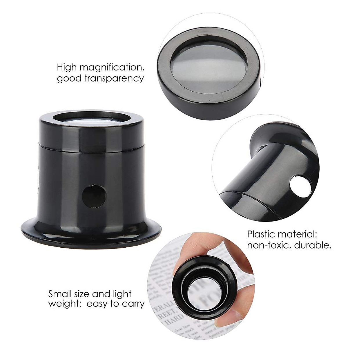 Jewelry Making Tools Portable Jewelry Loupe, Magnifying Glass, Portable Monocular Magnifier Watch Lens Reading Senior Low Vision Antique Models Jewelry Diamonds Gems Coins Stamps Rocks(5X)