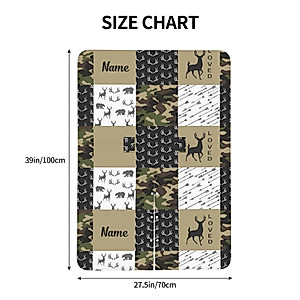 Personalized Woodland Deer Baby Car Seat Canopy for Babies with Name, Custom Camouflage Car Seat Covers for Boys Girls, Peekaboo Opening Minky Nursing Cover Infant Car Seat Canopies for Newborn