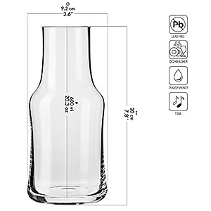 Krosno Water Drinking Night Set| Set of 2 Pieces | 20.3 and 6.8 oz | Splendour Collection | Ideal for Home, Restaurant, Events & Parties | Dishwasher Safe