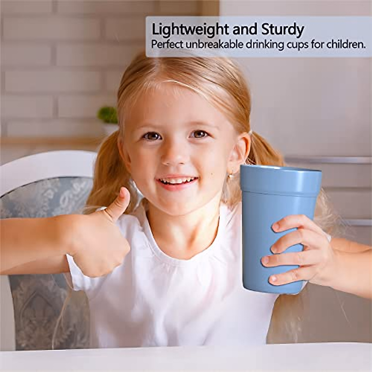 Homestockplus 16 Oz Drinking Cups,【Set of 12】 Unbreakable Cup Reusable Microwave and Dishwasher Safe BPA Free E-Co Friendly Wheat Straw Tumbler Cups for Water, Milk, Juice, Soda and more