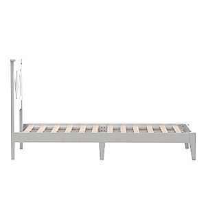 Glenwillow Home Farmhouse Solid Wood Platform Bed in Twin - Gloss White