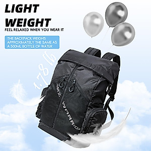 HIMZ WARRIOR Casual Laptop Backpack Lightweight Water Resistant Roll Top Bag 17 inch Computer Back Pack Travel Hiking (Black)…