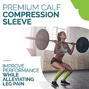 Calf Compression Sleeves for Men and Women - Leg Compression Sleeve - Footless Compression Socks for Runners, Shin Splints, Varicose Vein & Calf Pain Relief - Calf Brace for Running, Cycling, Travel