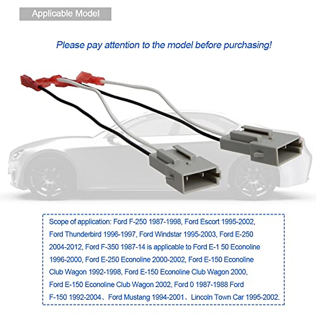ZYHW 4pcs 72-5512 Car Speaker Connector Harness Adapter for Ford F-150 for Ford for Ranger 1995-1997