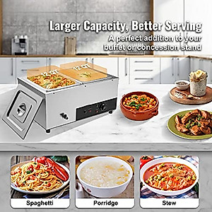 Commercial Food Warmer - 2 x 12QT Electric Steam Table - Stainless Steel Buffet Bain Marie