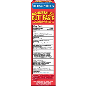 Boudreaux's Butt Paste Maximum Strength Diaper Rash Cream, Ointment for Baby, 4 oz Tube (Pack of 4)