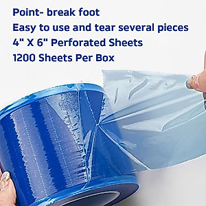 Barrier Film - Autdor Dental Barrier Film Roll 1200 Sheets Dental Film Barrier Tape 4'' x 6'' Thick Disposable Protective PE Film with Dispenser Box for Dental Tattoo Makeup Microblading Supplies