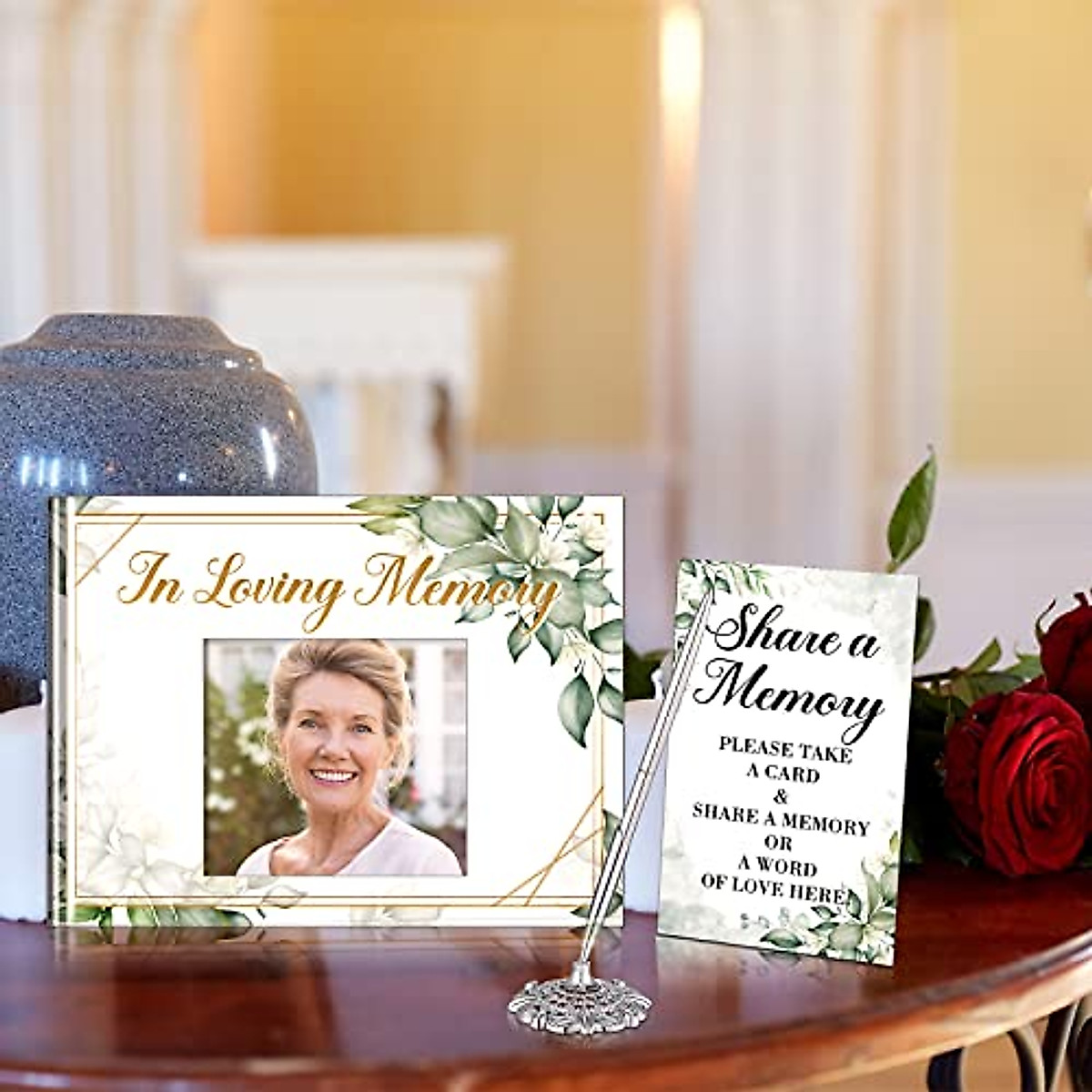 Spakon Funeral Guest Book for Memorial Service Celebration of Life Guest Book 100 Pieces Double Sided Prayer Funeral Cards