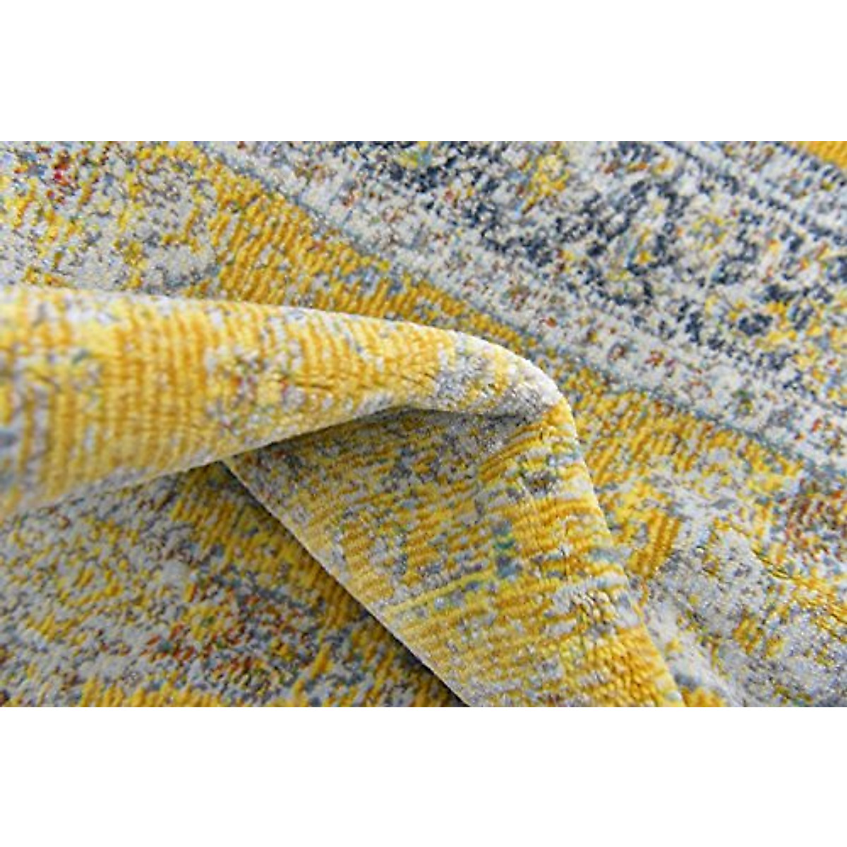 Unique Loom Baracoa Collection Area Rug - Prado (2' 2" x 6' 1" Runner, Yellow/ Ivory)