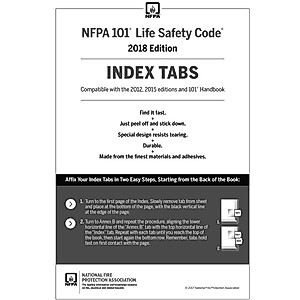 NFPA 101: Life Safety Code Tabs (compatible with 2018, 2015 or 2012 edition)