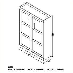 Pemberly Row Puq Easy-Lift Dual Piston Full Size Murphy Wall Bed in White