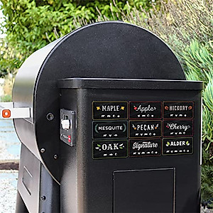 Pellet Hopper Magnet Labels - Flavor Tags for Smoker Wood Pellets - Magnets for Smoking and Grilling - Essential BBQ Smoker Accessories - Set of 9 Magnetic Pellets Markers for Pellet Grills