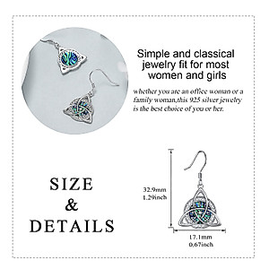 Celtic Knot Earrings Viking Jewelry for Women 925 Sterling Silver Amulet Protection Good Luck Viking Triskele Jewelry