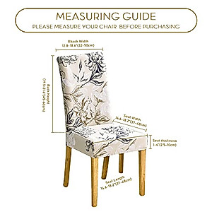 YEZEX Chair Covers for Dining Room Set of 2 Stretchable Washable Removable Kitchen Chair Slipcovers Protector for Dining Room, Hotel, Ceremony (Flower Shadow)