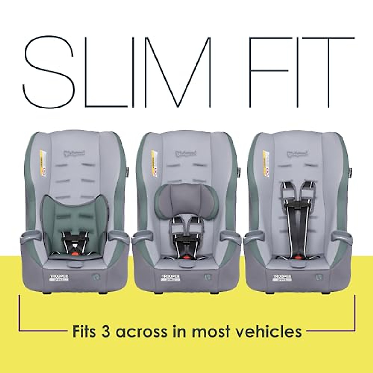 Baby Trend Trooper 3-in-1 Convertible Car Seat, Dash Sage