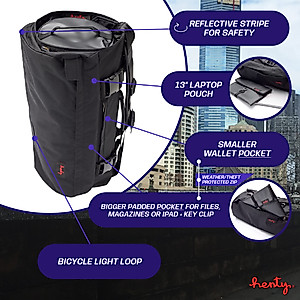 Henty Wingman Commuter Backpack - Convertible Carry-On Garment Bag for Men and Women, Travel Suitcase Dress Bag, 2 in 1 Luggage Carrier and a Backpack, Black