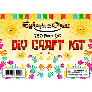 EPIQUEONE 750-Piece Arts & Crafts Supply Set | Includes 150 Multicolor Pipe Cleaners, 300 Pom Poms & 300 Googly Eyes | Ideal for Use at Home & School for DIY Art & Craft Projects, Decoration & More