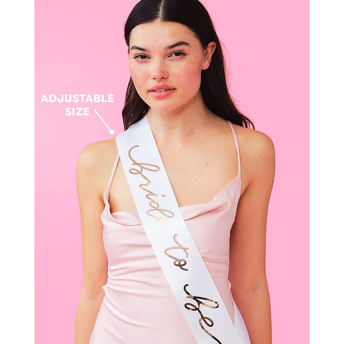 xo, Fetti Bride to Be Sash | Bachelorette Party Decorations White + Rose Gold, Bridal Shower Gift, Bridesmaid Favors