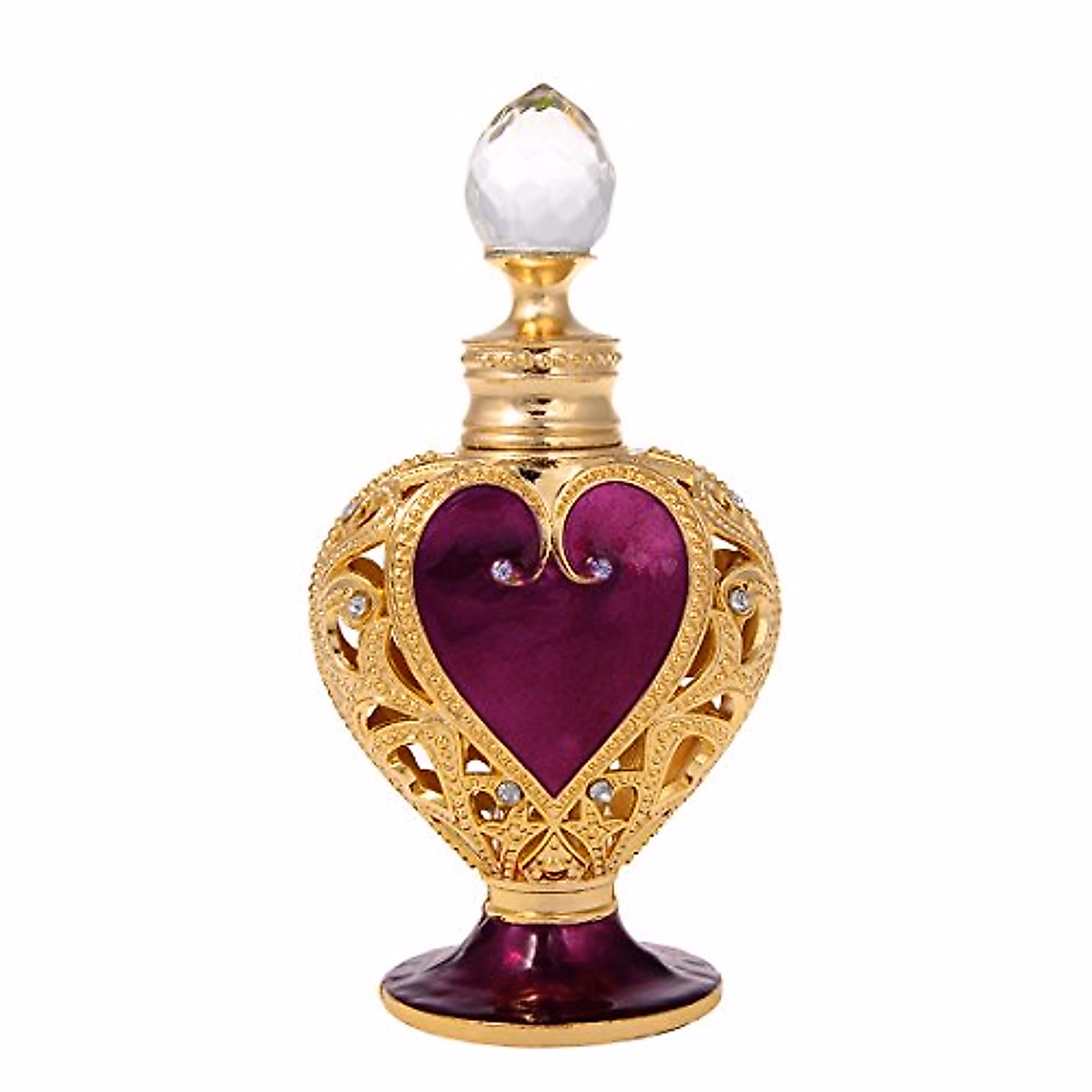 YU FENG Heart Shape Enameled Empty Refillable Perfume Bottle (purple)