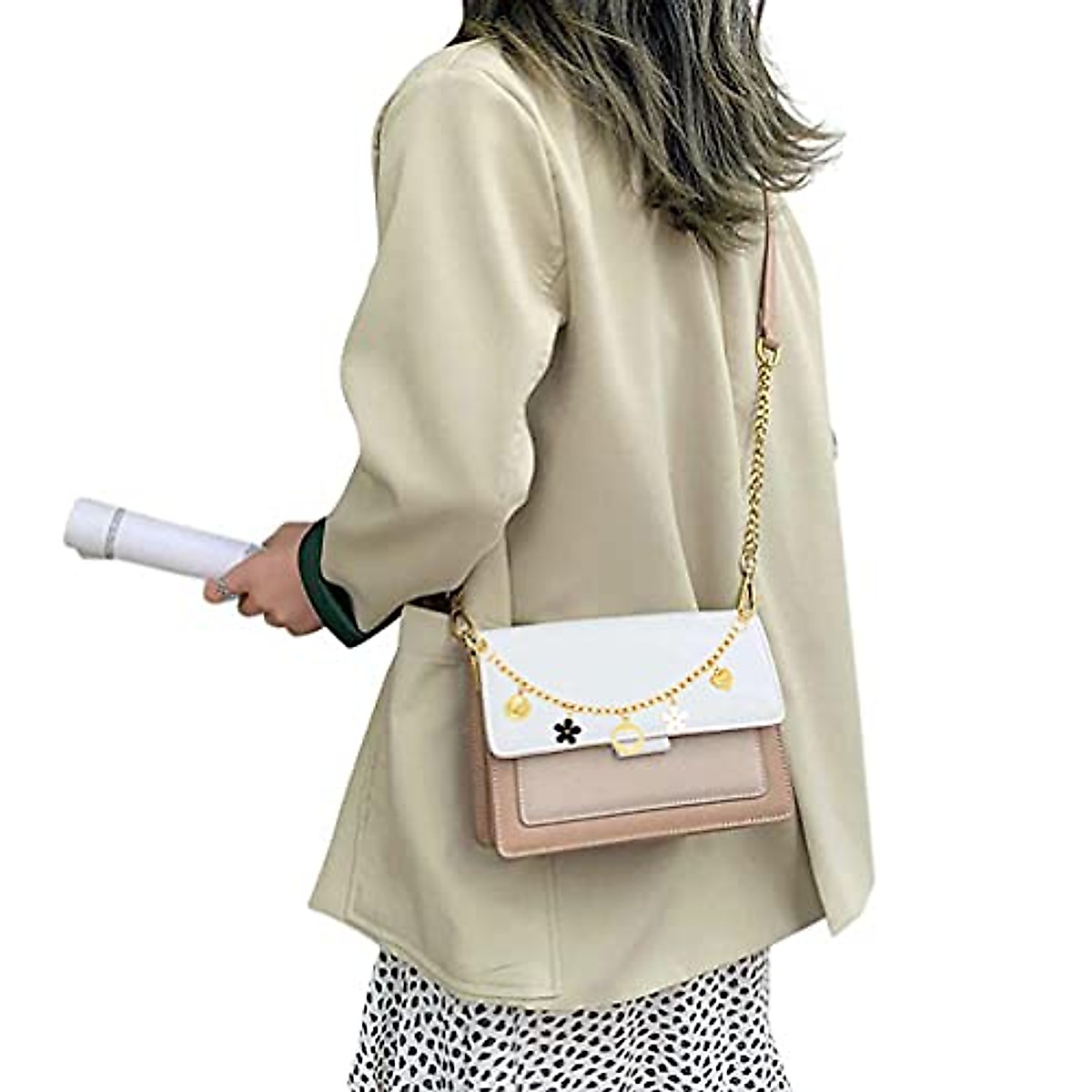 HOSBY Bag Charm Handbag Chains Decoration for Women, Sparkling Pendant Accessories for Purse Designer Shoulder Bag (B)