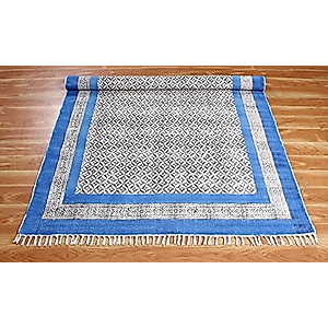 Blue Garden yoga mat Custom size rug Dining room rug Outdoor patio rug Indian handmade rug Square cotton rug Hallway runner rug Stair runner rug Rug for kitchen