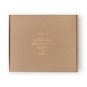 DesignWorks Ink Felt Letterboard with Stand - 10 x 10 in Changeable Letter Board with White Letters and Black Felt for Announcements, Milestones, First Day of School, Office, and Classroom