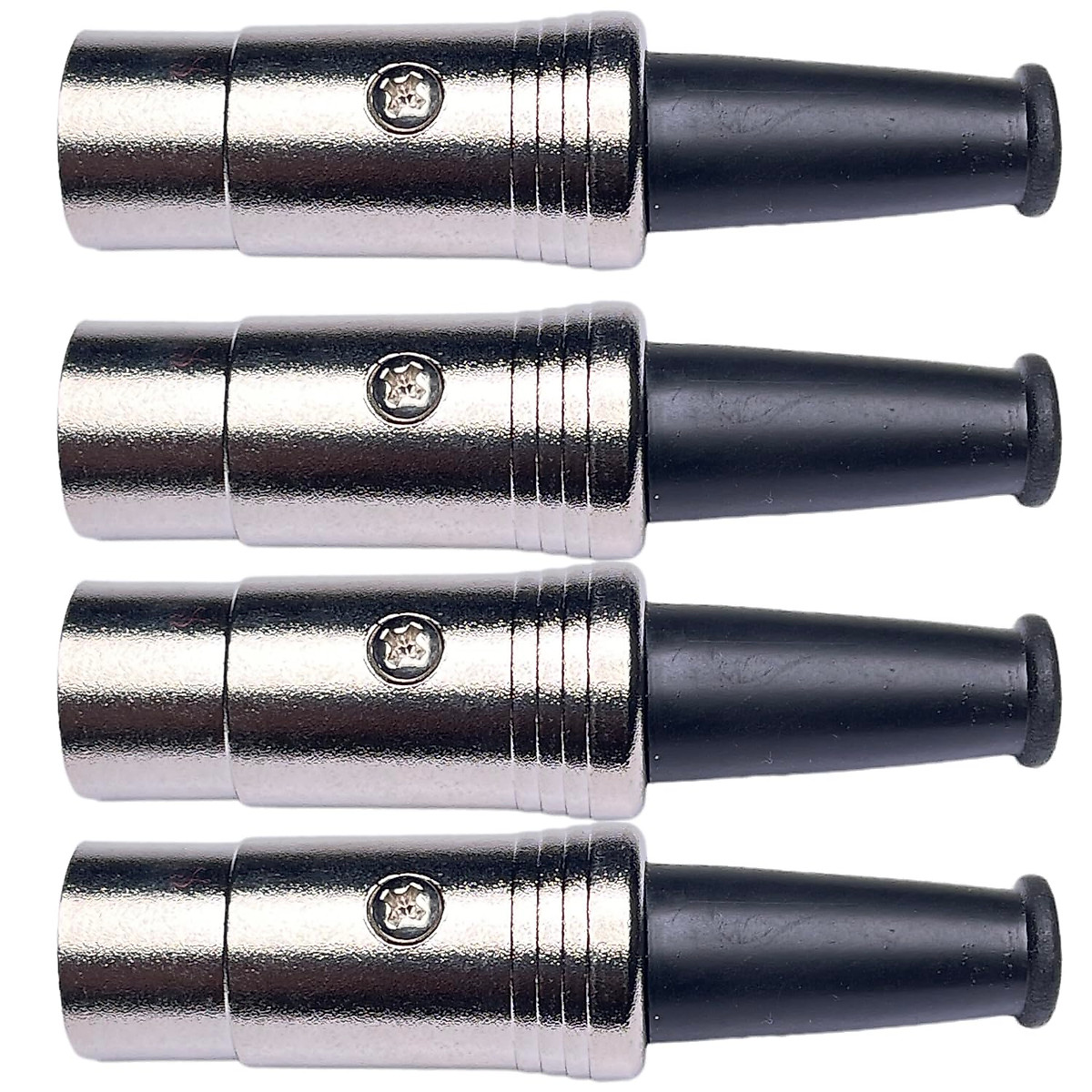 CESS Metal Body 5 Pin DIN Male Plug MIDI Cable Connector Soldering (4 Pack)