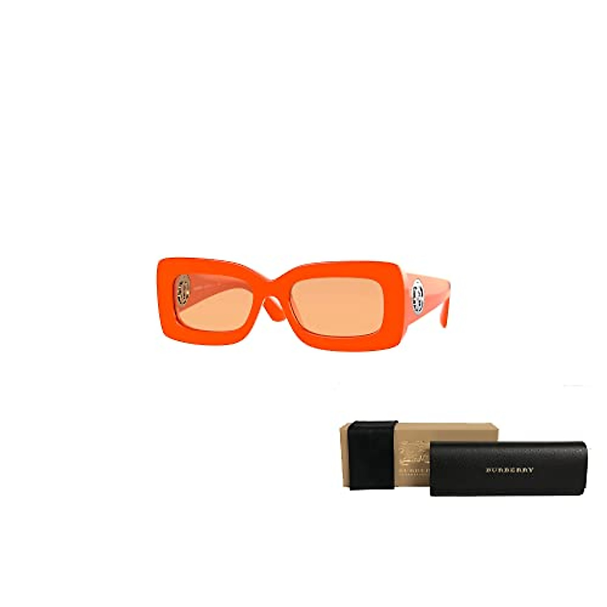 BURBERRY Astrid BE4343 393874 52MM Orange/Dark Orange Rectangle Sunglasses For Women + BUNDLE With Designer iWear Complimentary Eyewear Kit