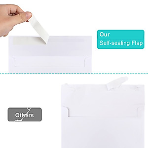50 Packs 5x7 Envelopes, White A7 Envelopes, 5x7 Envelopes for Invitations, Printable Invitation Envelopes, Envelopes Self Seal for Weddings, Invitations, Photos, Postcards, Greeting Cards, Mailing
