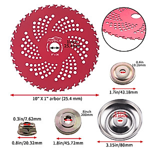PLUMIA 9" x 36 Teeth Carbide Tipped Blades with Universal Adapter Kit, for Brush Cutter, Trimmer, Weed Eater, Compatible with Husqvarna, Stihl, Ego, and More