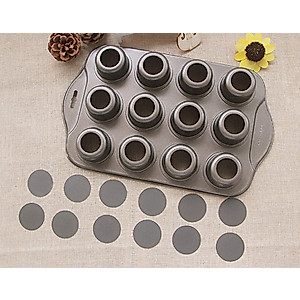 Tosnail 2 Pack 12 Cavity Mini Cheesecake Pan with Removable Bottom