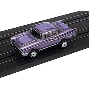 Auto World Thunderjet Cars N Coffee 1957 Chevrolet Bel Air (Purple) HO Scale Slot Car