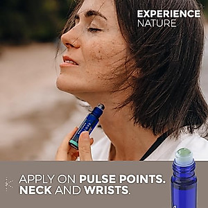 BALIPURA - Pure Love Crystal Aura Roll On - Jasmine Essential Oil with Love Rose Quartz Crystals - Essentail Oils for Body - Calming Essential Oils Roll On- Relaxation Gifts for Women - 0.34 floz