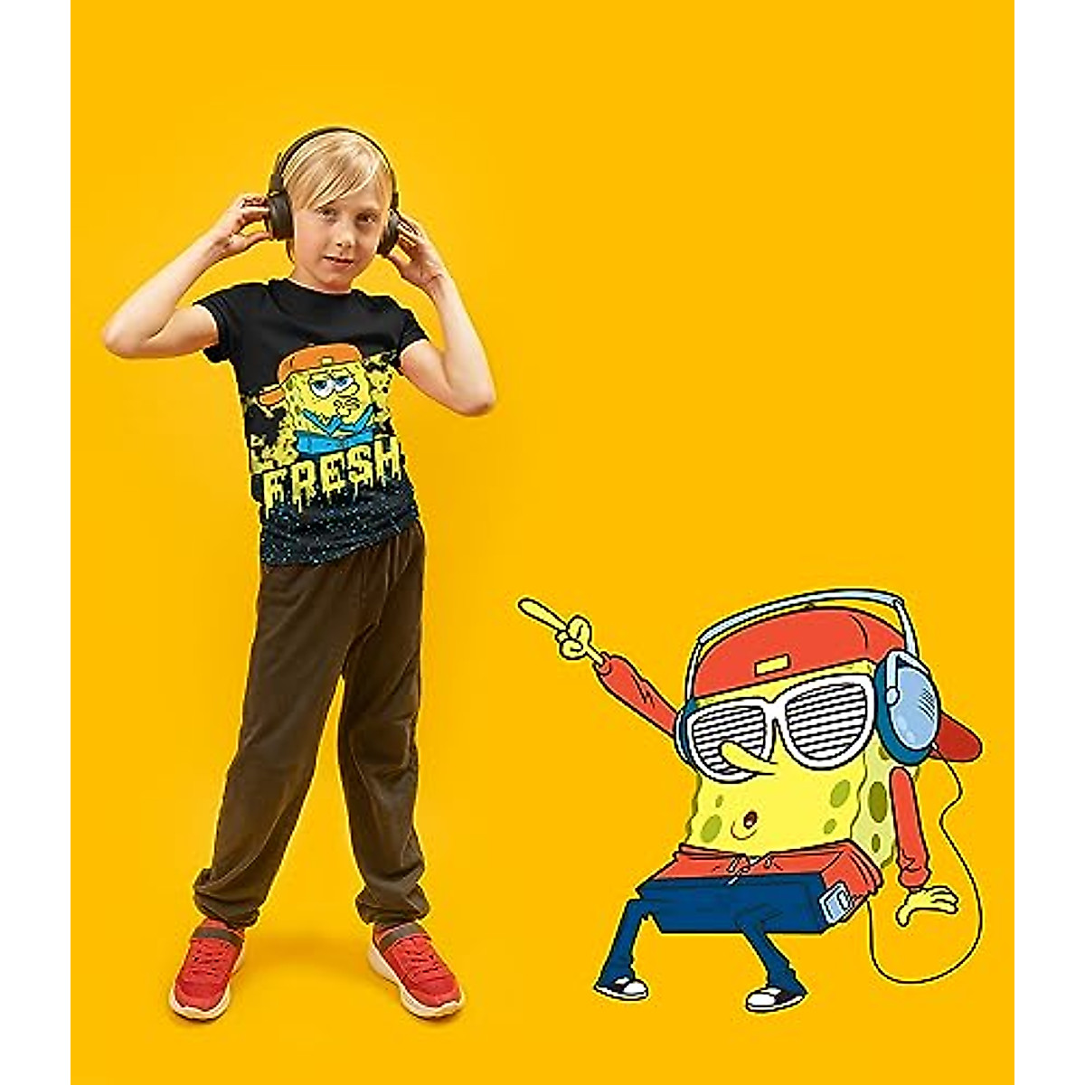 Nickelodeon Spongebob Square Pants Shirts for Boys (3-Pack) KidsGraphic Tshirt for Toddler & Up - 10 Wh/Bk/YEL SS
