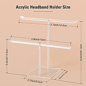 Headband Holder Scrunchie Holder Acrylic, Clear Hair Ties Holder Organizer, Headband Display Stand, Scrunchie Storage Organizer, Hair Accessories Organizer for Women and Girls