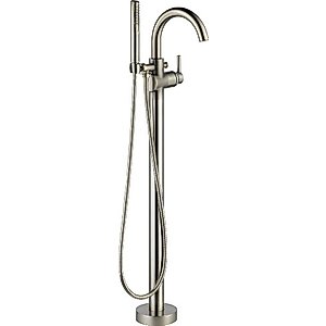 Delta Faucet Trinsic Floor-Mount Freestanding Tub Filler with Hand Held Shower, Stainless T4759-SSFL (Valve Not Included)