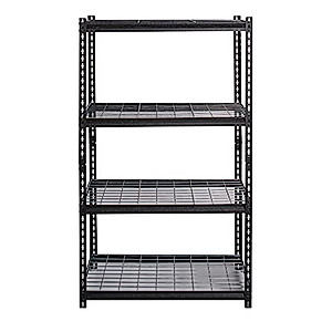 Iron Horse 2300 Deck Wire Shelving Unit, 4 Shelf, 18" X 36" X 60", Black, 18"D x 36"W x 60"H, Black & Zinc