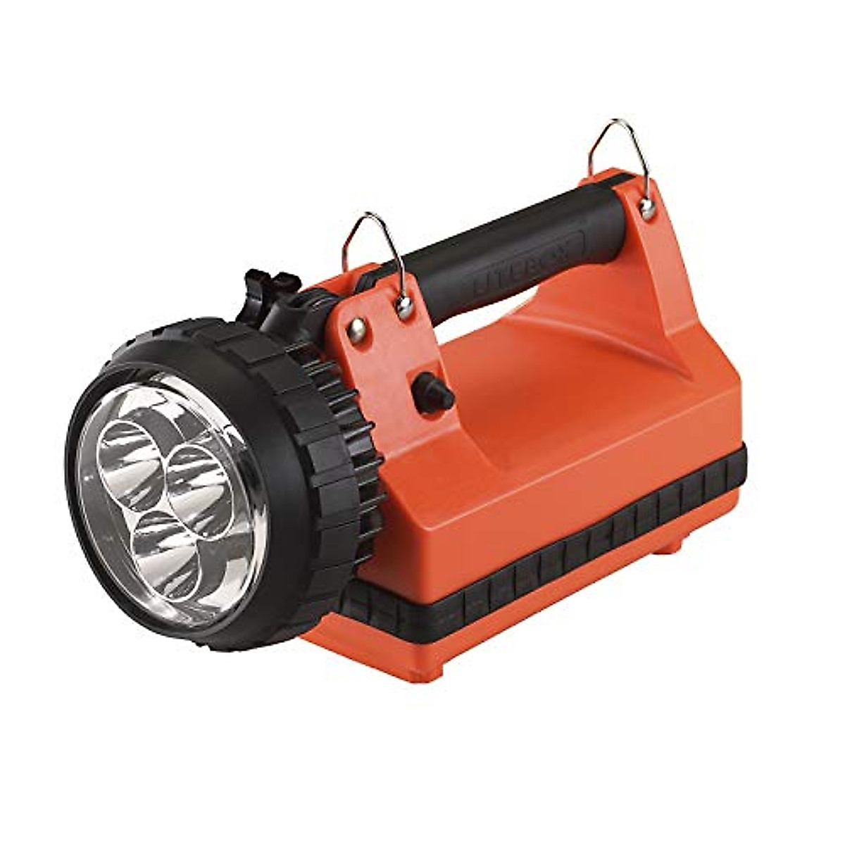 Streamlight 45857 E-Spot LiteBox 1500-Lumen 110000 Candela Rechargeable Spot Beam Lantern with Power Failure System, AC/DC Charging, Heavy Duty Shoulder Strap and Mounting Rack, Orange