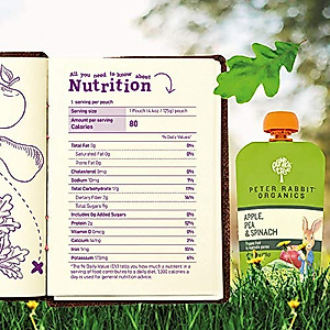 Peter Rabbit Organics, Pea, Spinach and Apple Puree, 4.4-Ounce Pouches (Pack of 10)