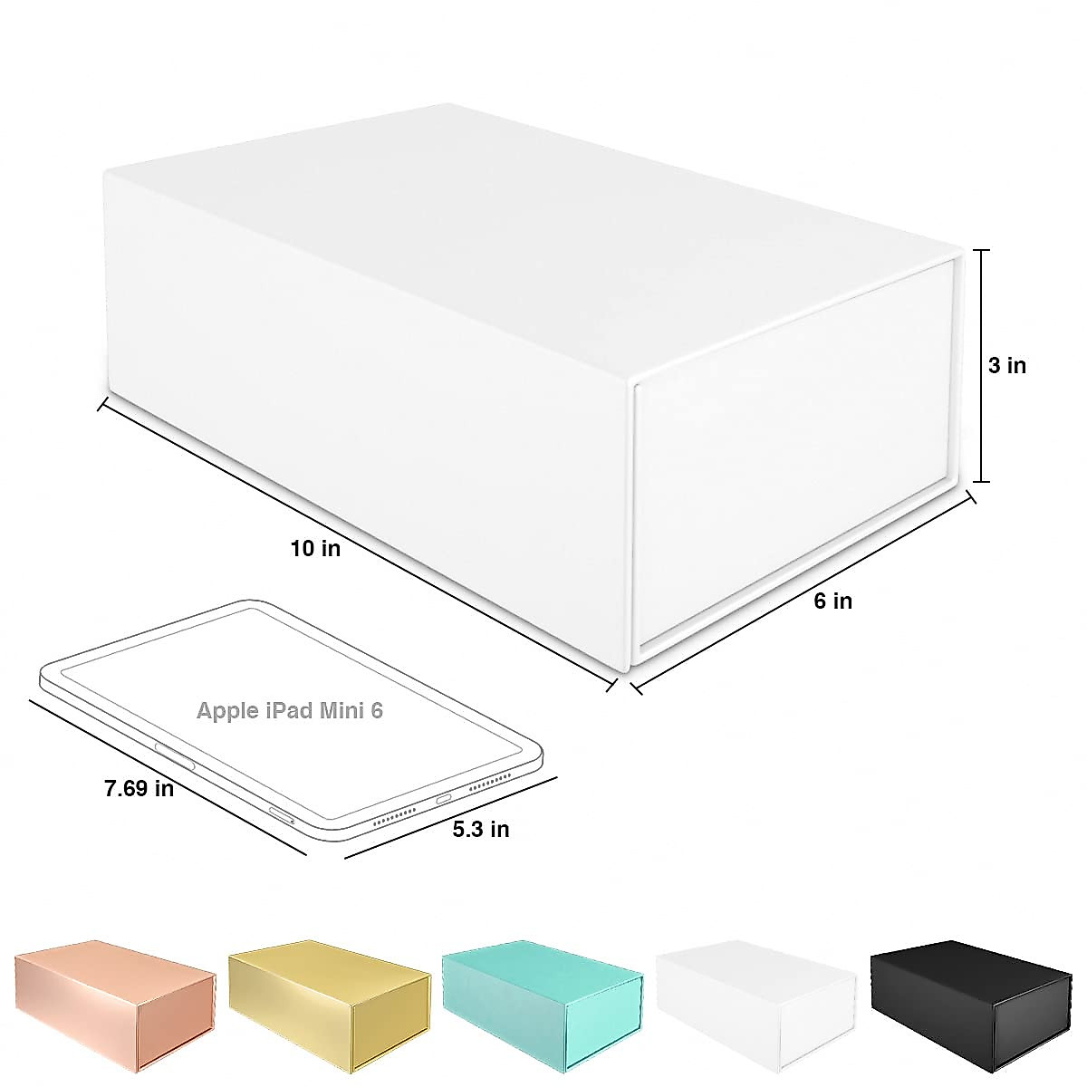 Gift Box White with Magnetic Closure Lid 10" X 6" X 3" Gift Box for Presents,Luxury for Gift Packaging, Bridesmaid Gifts Box, Magnetic Gift Box for Gifts, Cute Box,Birthday Gift Box,Christmas Gift Box