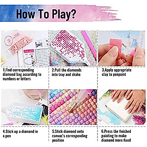 Mirztry 6 Pack Princess Diamond Painting Kits for Adults Kids Beginners, 5D Princess Diamond Art Kits for Adults Girls, Princess Paint by Diamonds Gem Painting Kits for Decor Gift (12x16 inch)