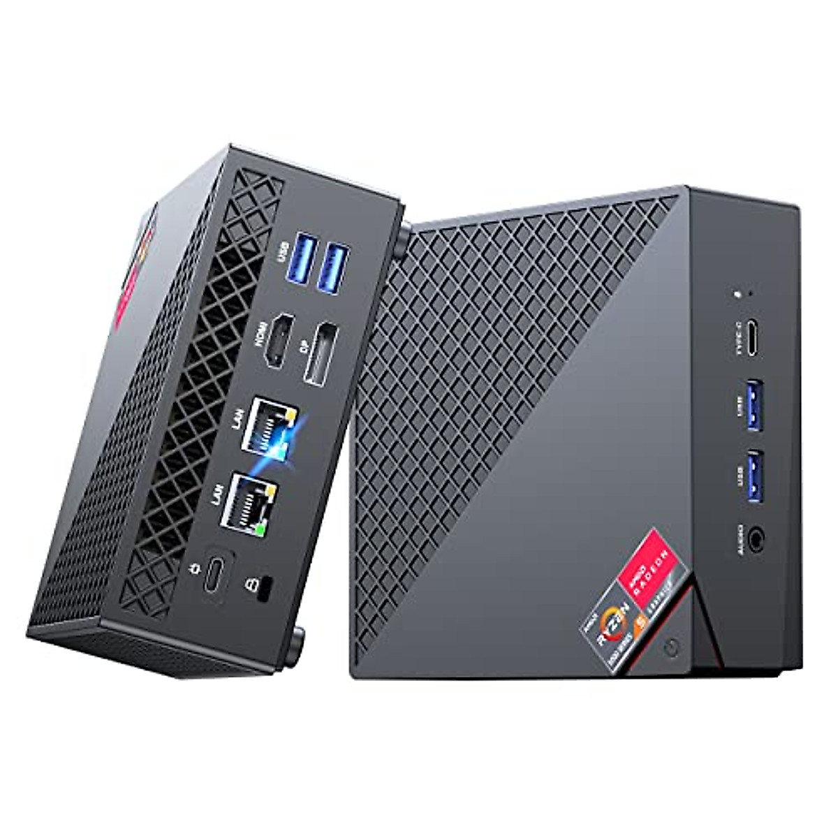 KAMRUI Mini PC AM06PRO, AMD Ryzen 5 5500U(6C/12T, up to 4.0 GHz), Mini Tower PC 16GB DDR4 512GB M.2 2280 NVME SSD Mini Desktop Computer, Support 2.5 Inch HDD Dual Ethernet HDMI/Type-C/Wifi5