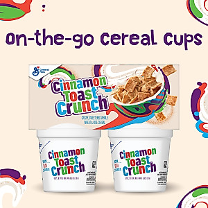 Original Cinnamon Toast Crunch Breakfast Cereal, 4 Pack 8 OZ Cereal Cup