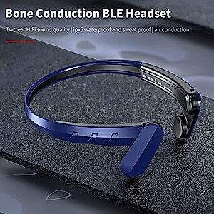 OCUhome Bone Conduction Wireless Headphones, Sports Headset Bone Conduction Bluetooth 5.0 Headphones, Ipx5 Waterproof Headset for Running, Cycling, Walking, Workout, Gym Atrovirens